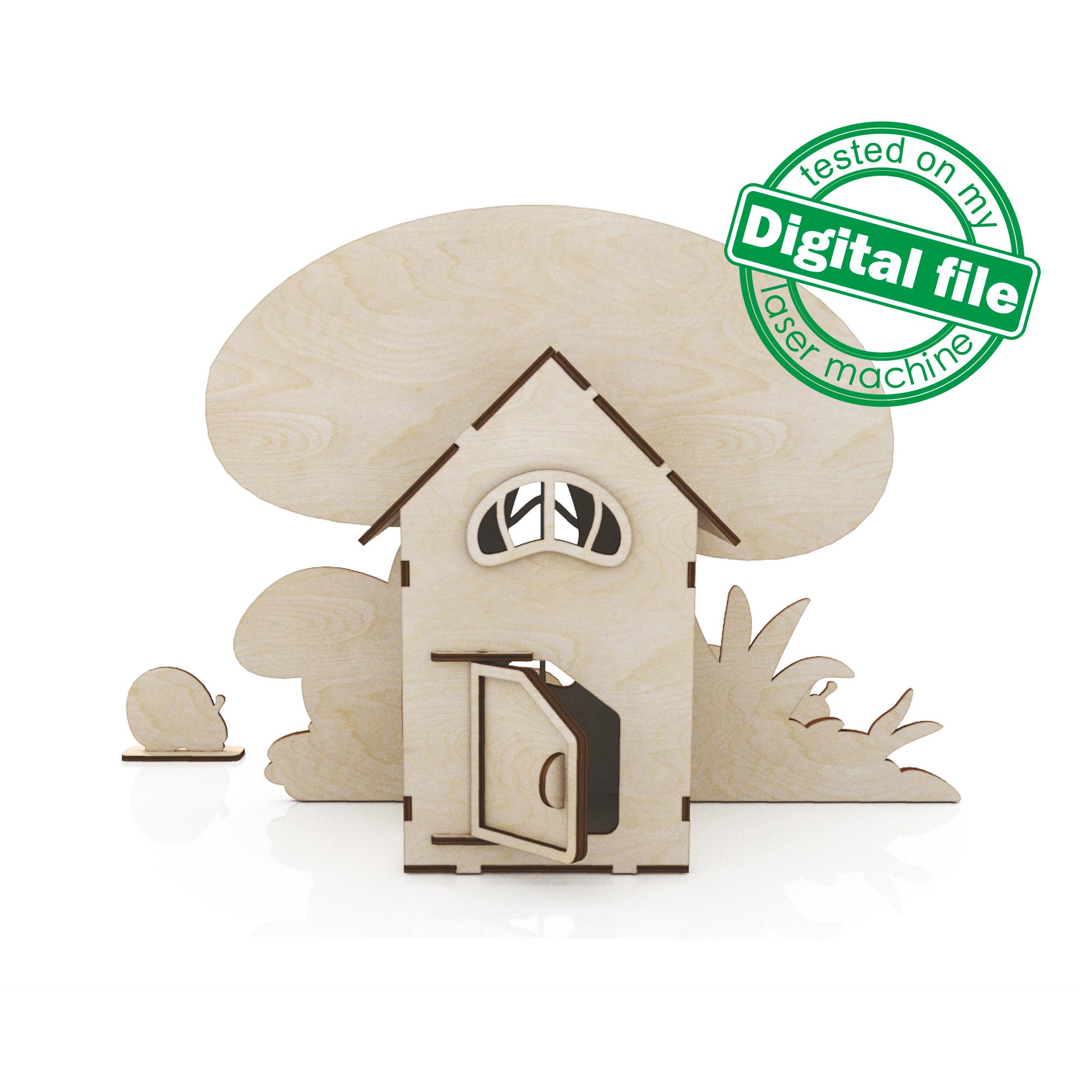 DXF, SVG Files for Laser Mushroom and Snails Toy House, Nursery Decor ...
