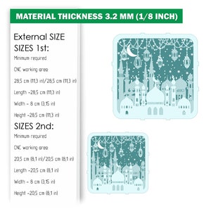 DIY Islamic Lightbox, Ramadan Shadow Box, Two Different Sizes DXF, SVG ...