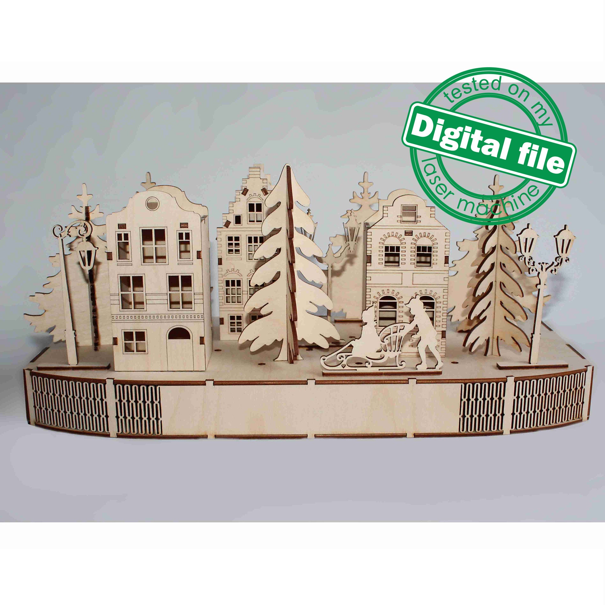 DXF SVG File for Laser Woodland Winter Christmas Decoration - Etsy