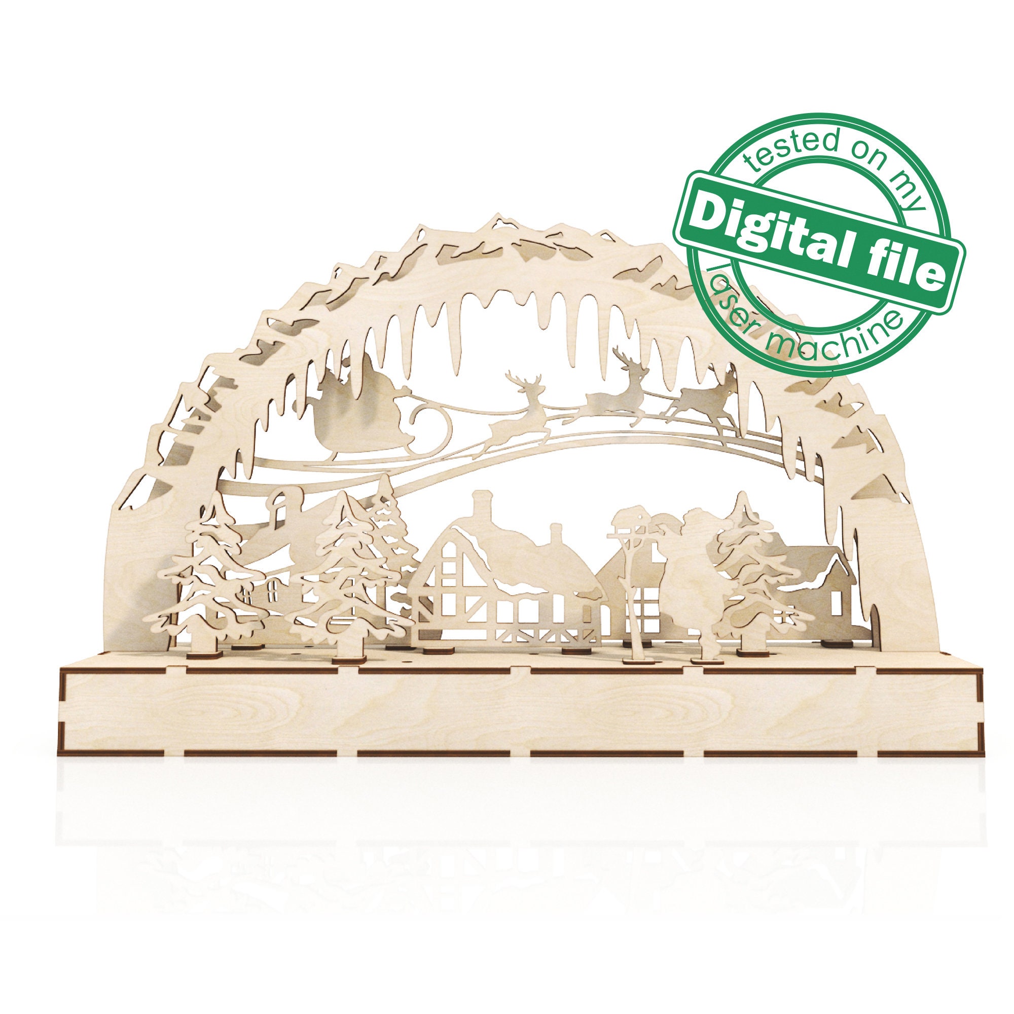 DXF File for Laser Large Wooden Decoration Electrically Illuminated ...