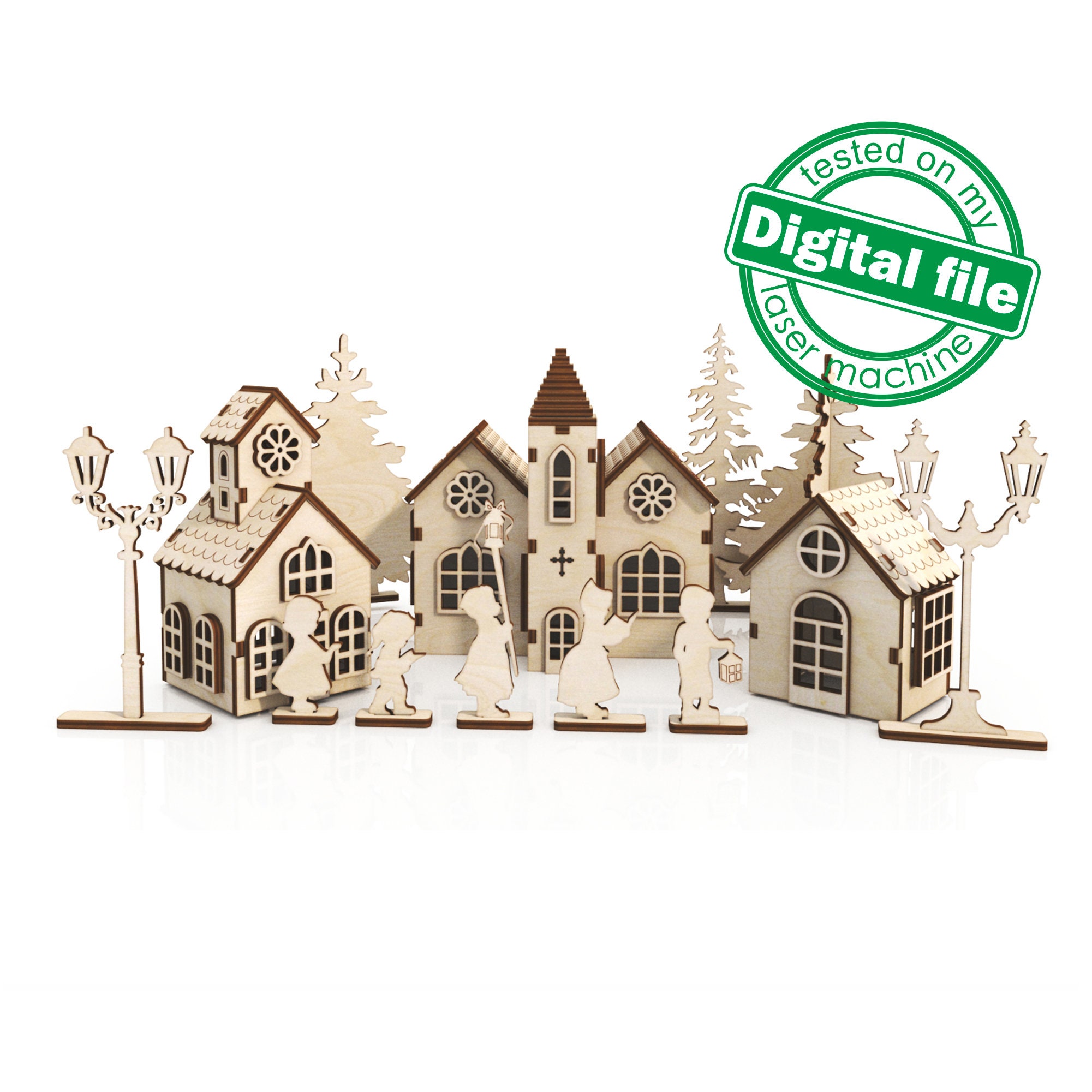 DXF, SVG Files for Laser Big Christmas Set, 13 Different Items, Unique Light-up Decor, Tea Light ...