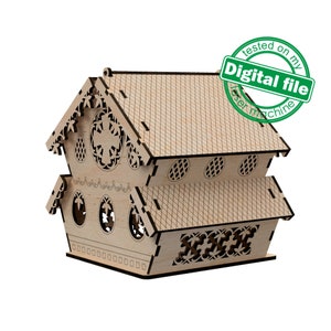 DXF, SVG Files for Laser Easter Bunny Candy House, House With Opening ...