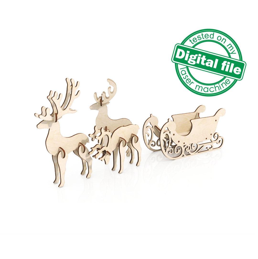 DXF, SVG Files for Laser Sleigh for Decor Inside the House or Outside ...