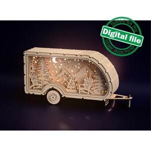 Laser Cut Light Box Travel Trailer: Seasonal Panels SVG DXF (digital ...