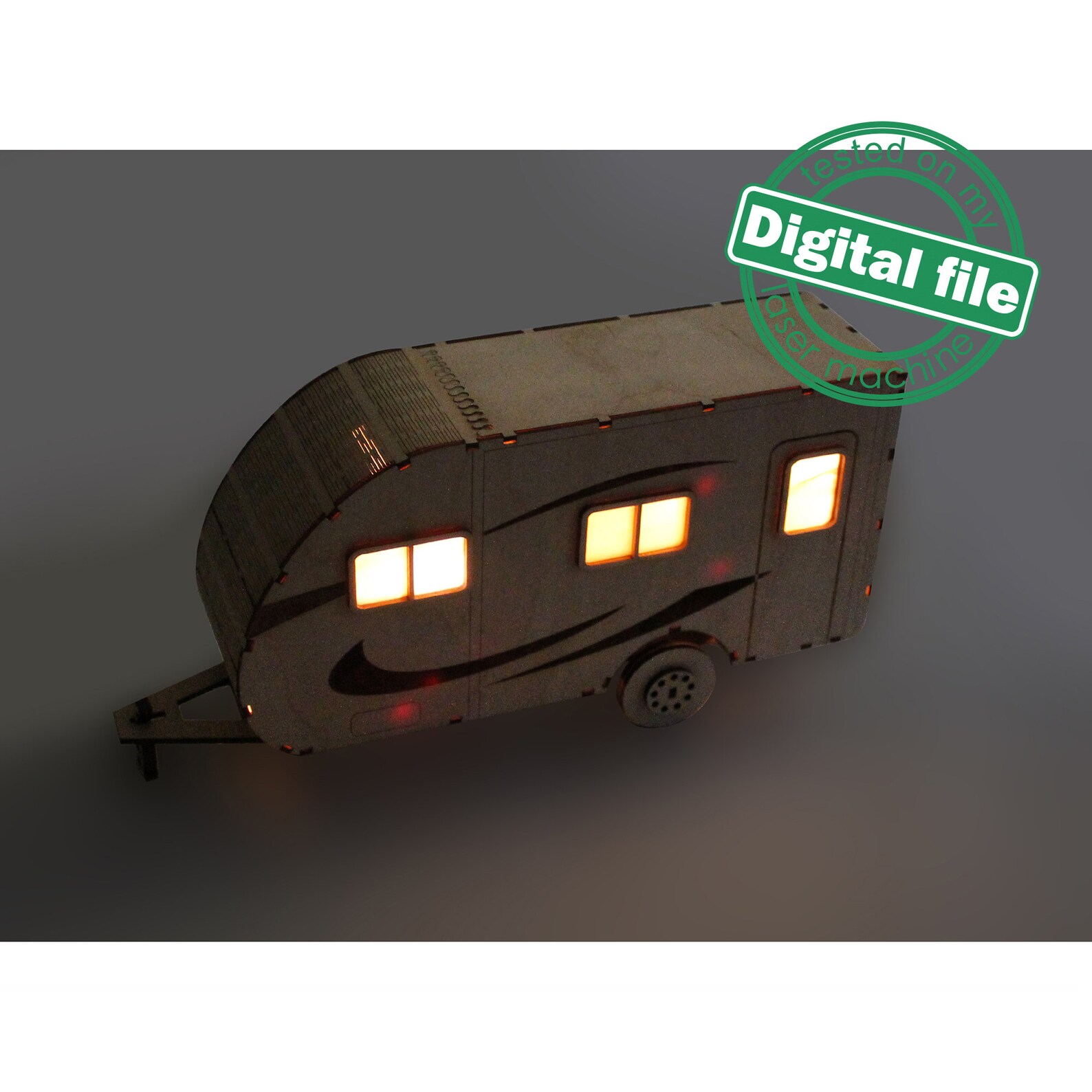 DXF SVG Files for Laser Light Box Travel Trailer Deer Bear - Etsy