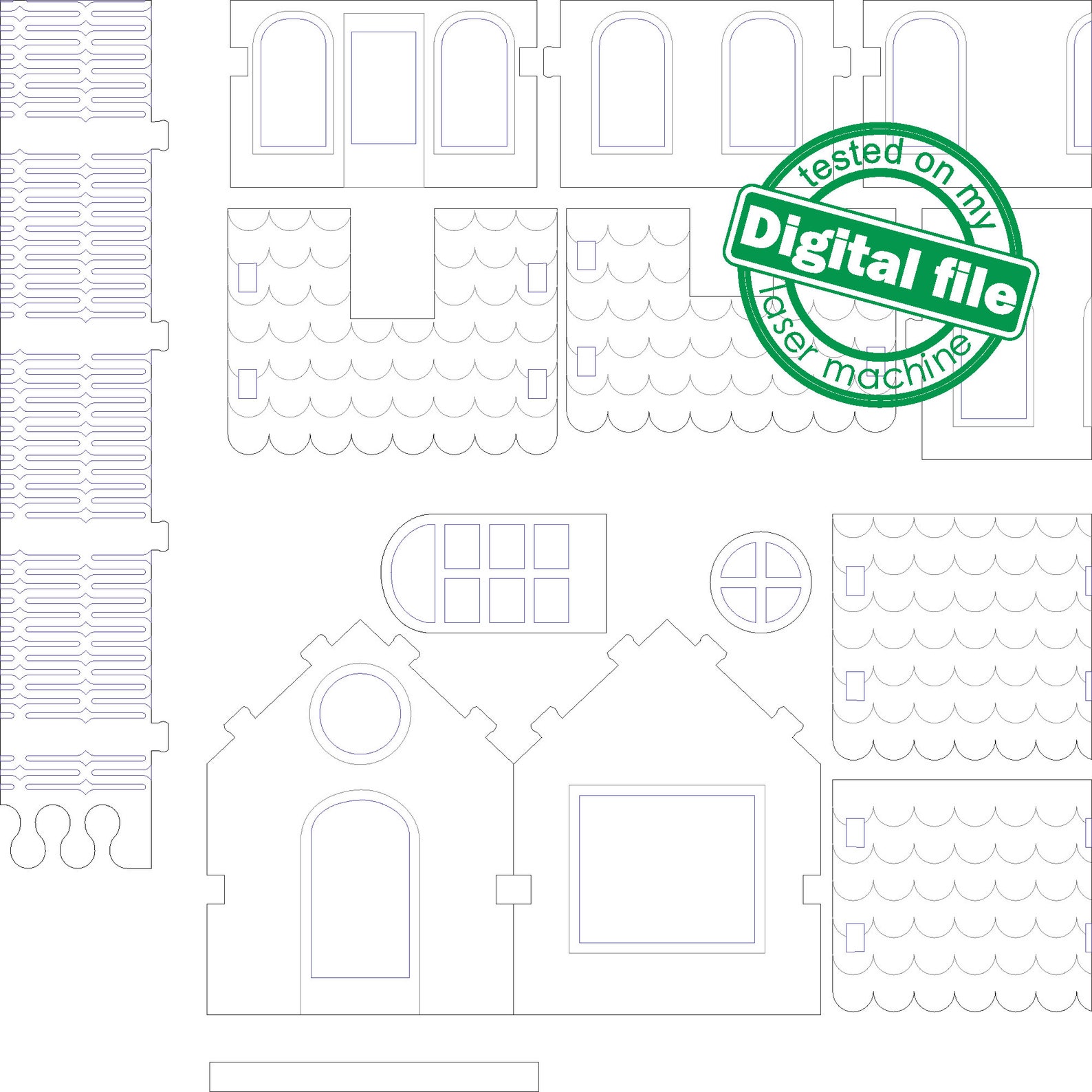 DXF, SVG File for Laser Woodland Winter Christmas Decoration, Light-up ...