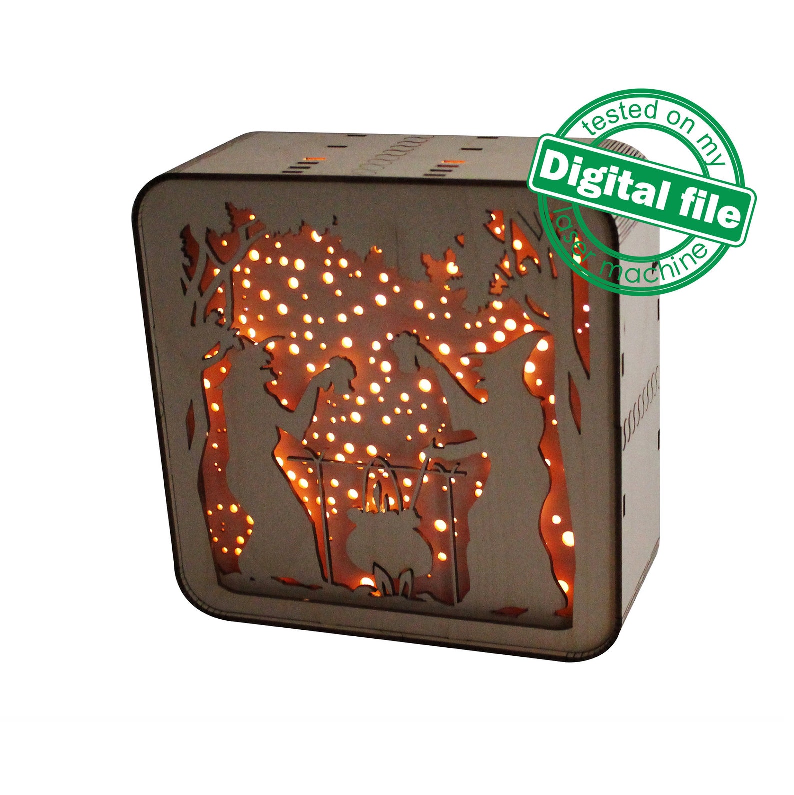 DXF SVG Files for Laser Light Box Witching Hour Shadow Box - Etsy UK