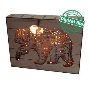 3D Laser Cut Bear Shadow Box SVG DXF Files (digital Download) - Etsy