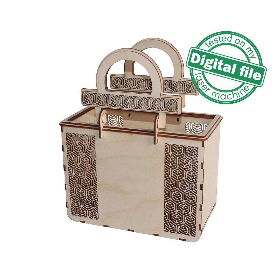 DXF, SVG Files for Laser Wooden Handbag Retro Pattern, Mother Day ...