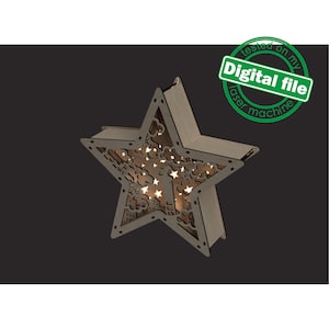 DXF, SVG Files for Laser, DIY Marquee Star Light, Lightbox Romantic in ...