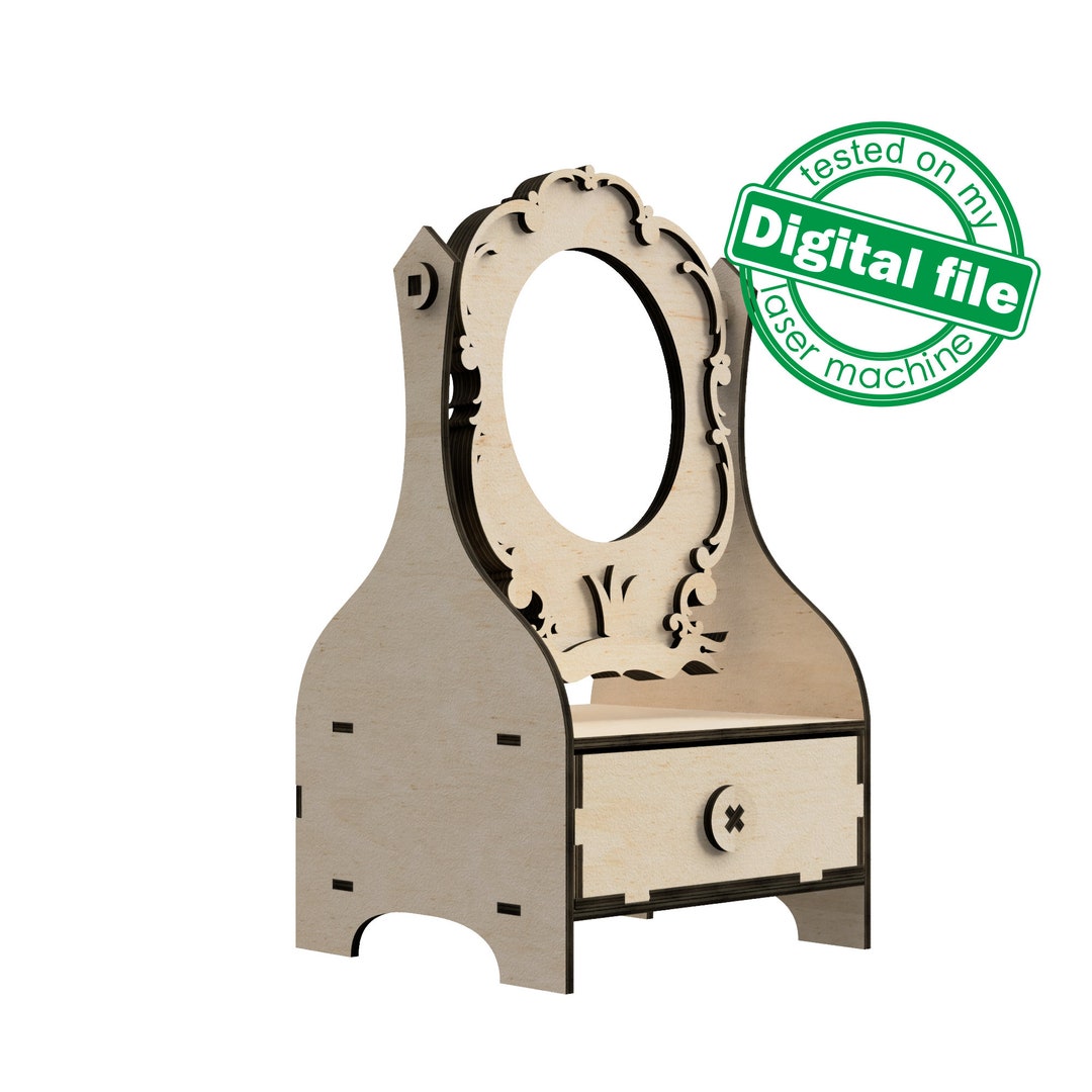 DXF, SVG Files for Laser Dressing Table With Mirror,female Boudoir for ...