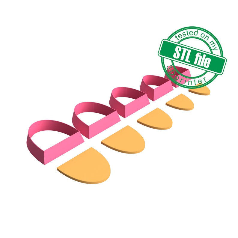 Basic Shapes Half Oval 5 Sizes Digital STL File for 3D - Etsy