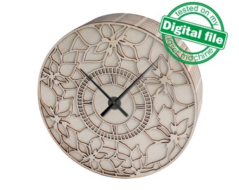 DXF, SVG Files for Laser Unique Modern Book Clock, Flexible Plywood ...