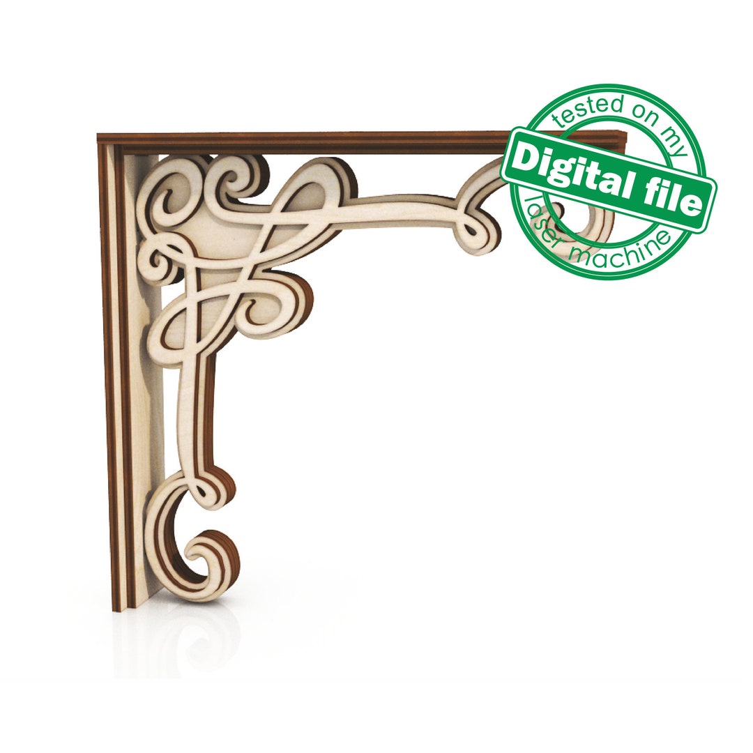 DXF, SVG Files for Laser Decorative Rustic Corbel, Home Decor, Vector ...