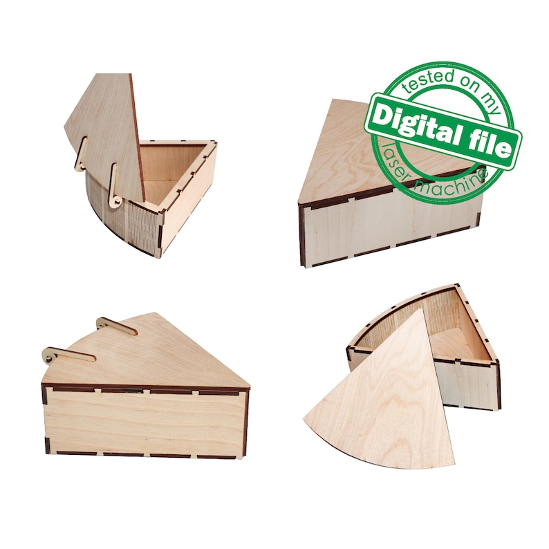DXF SVG Files for Laser Triangle Wooden Box Piece of Cheese - Etsy