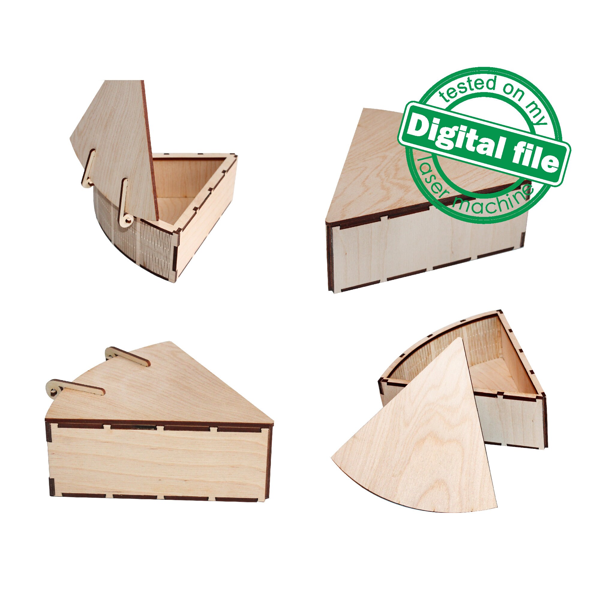 DXF SVG Files for Laser Triangle Wooden Box Piece of Cheese - Etsy