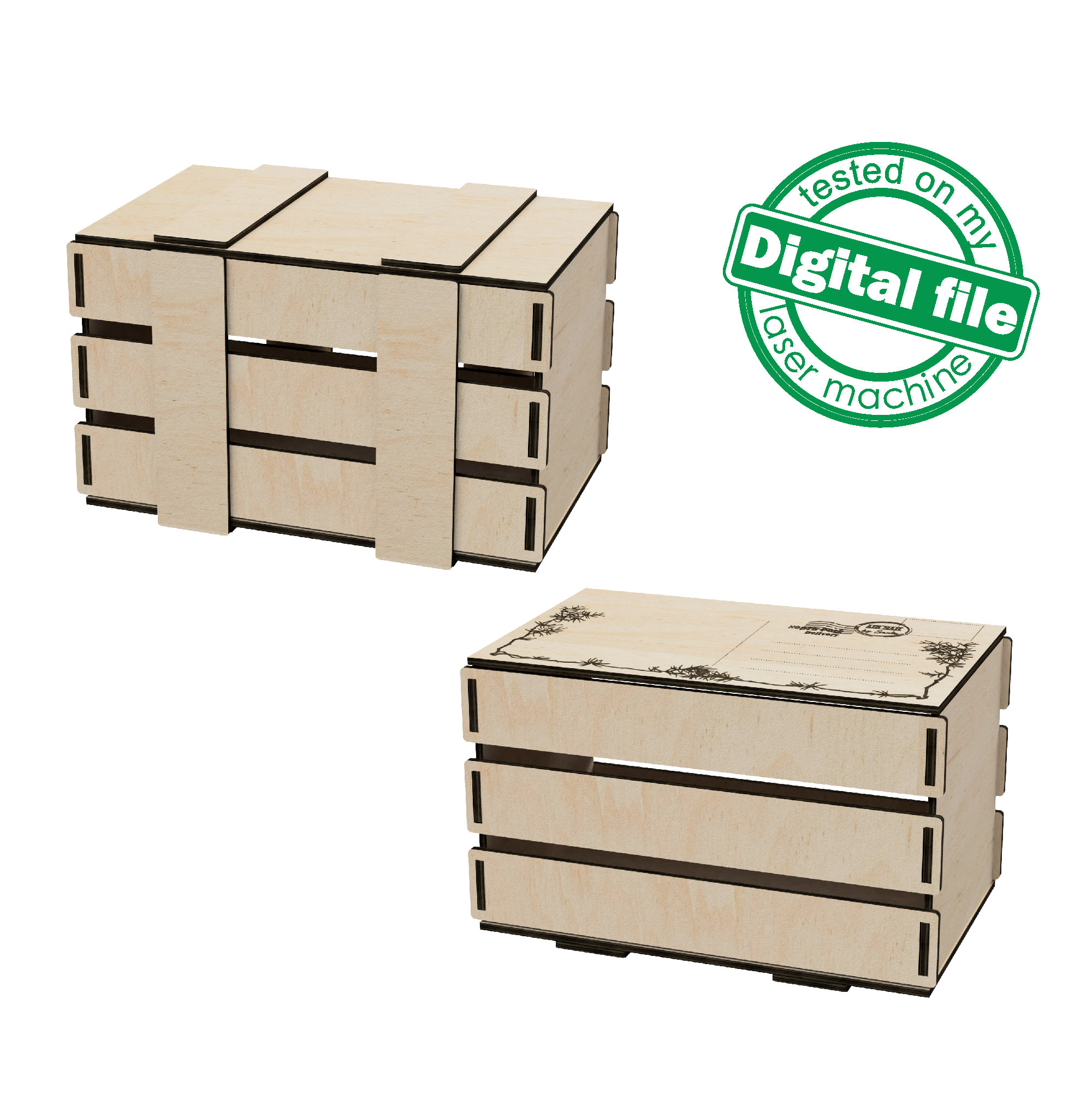 DXF SVG Files for Laser Slatted Box Wooden Mailbox - Etsy