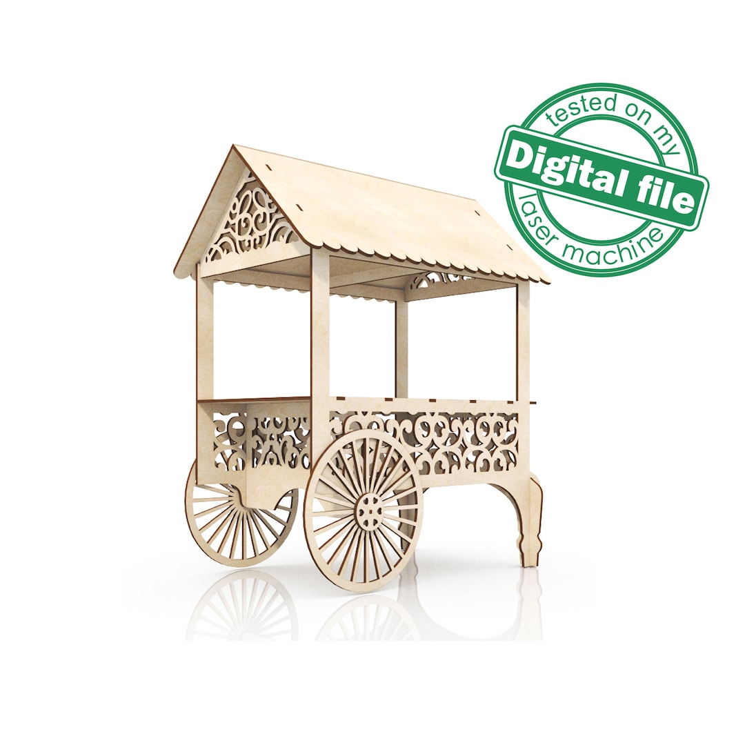 DXF, SVG Files for Laser Candy Cart, Candy Bar Stand, Vector Project ...
