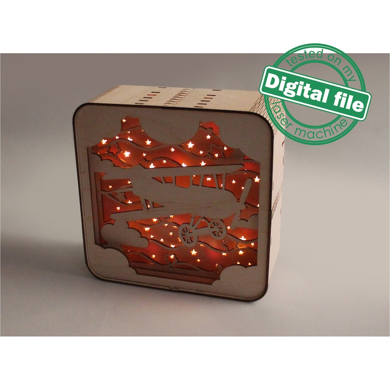 DXF SVG Files for Laser Light Box Airplane Nursery Decor - Etsy