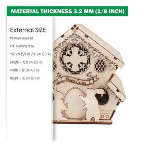 DXF, SVG Files for Laser Easter Bunny Candy House, House With Opening ...