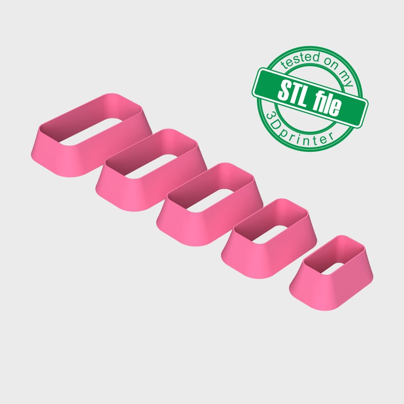 Basic Shapes Rectangle 5 Sizes Digital STL File for 3D - Etsy