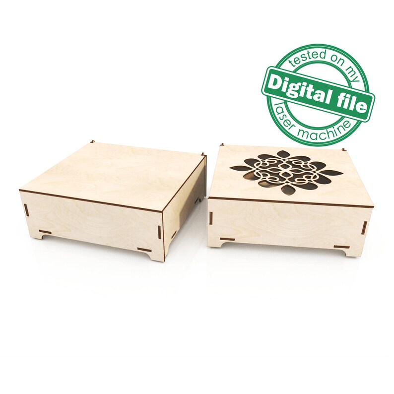 DXF SVG Files for Laser Wooden Boxes Gift Box Openwork - Etsy