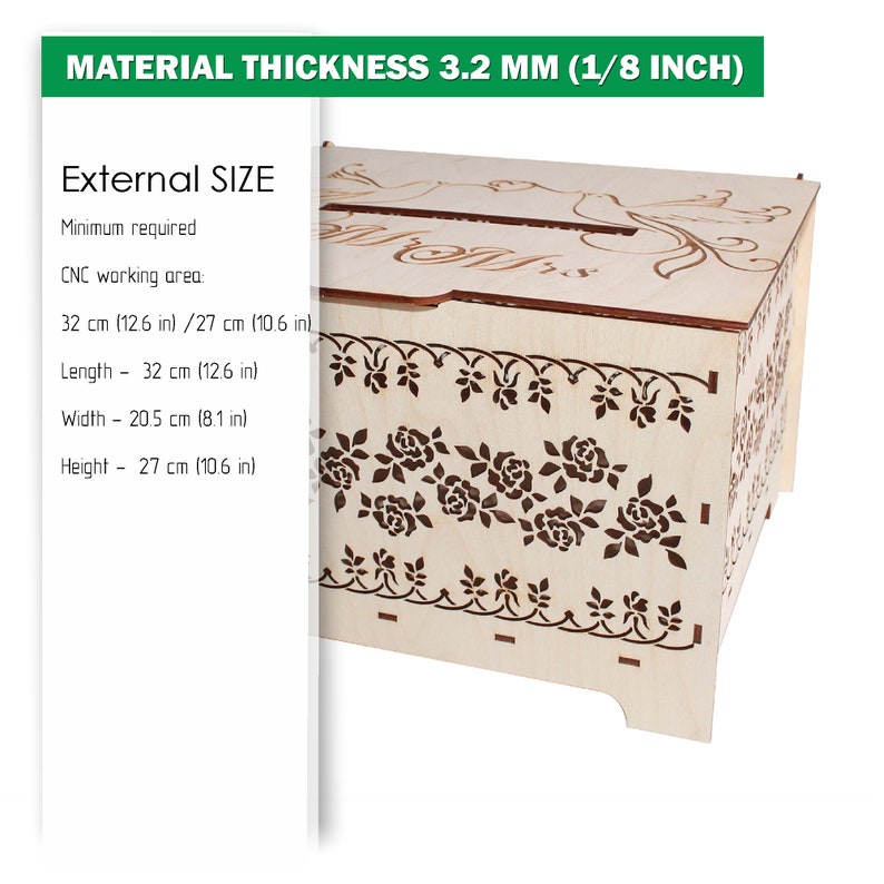 DXF SVG Files for Laser Wedding Card Box Money Box Vector - Etsy Australia