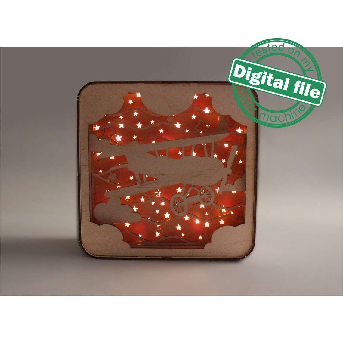 DXF SVG Files for Laser Light Box Airplane Nursery Decor - Etsy