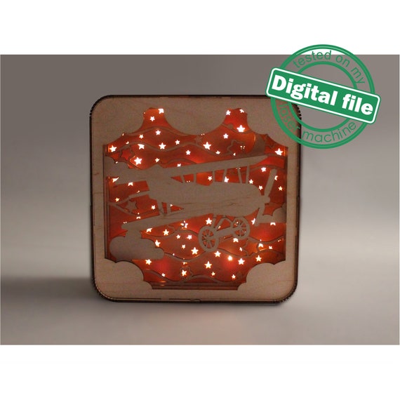 DXF SVG Files for Laser Light Box Airplane Nursery Decor - Etsy