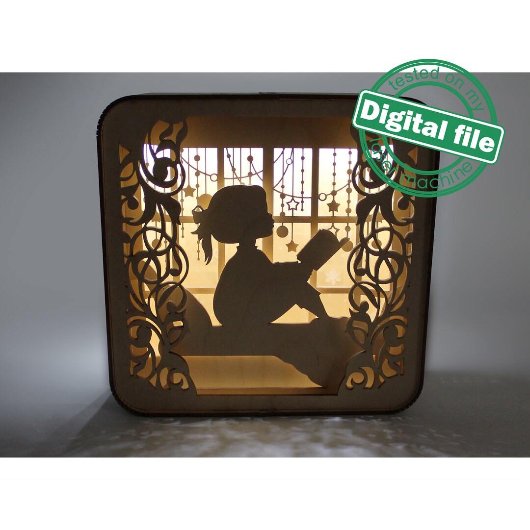 DXF, SVG Files for Laser Christmas Evening, Shadow Box, Light-up ...