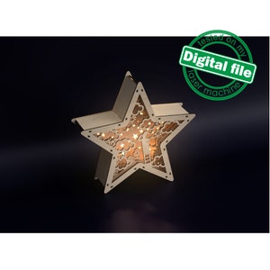 DXF, SVG Files for Laser, DIY Marquee Star Light, Lightbox Romantic in ...