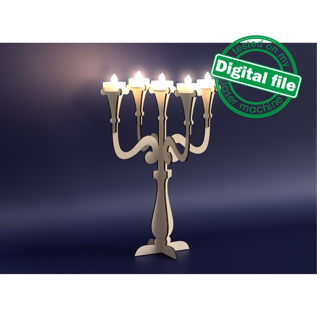 DXF, SVG Files for Laser Tea Сandle Holder, Vector Project, Glowforge ...