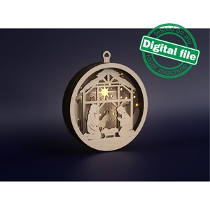 DXF, SVG Files for Laser Light-up Christmas Ornament, Bethlehem Star ...