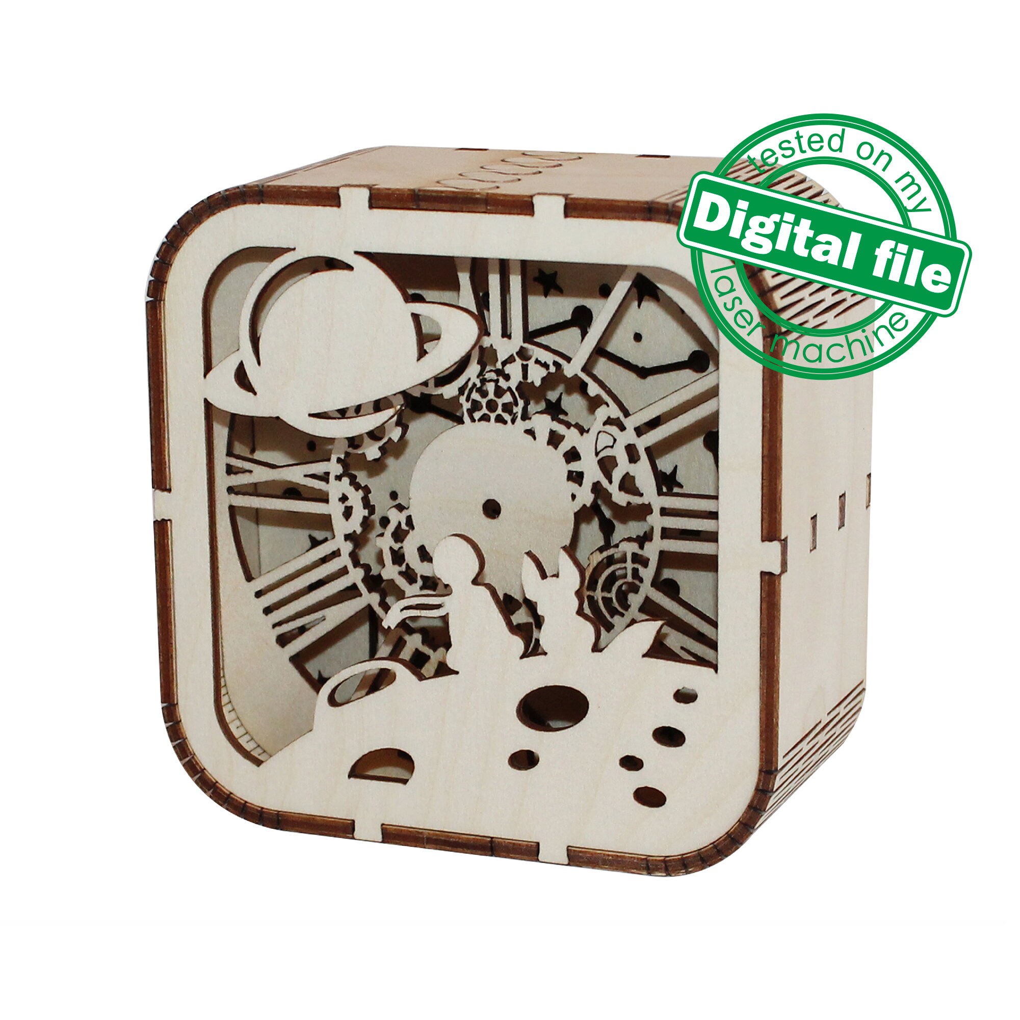 DXF, SVG Files for Laser Tiny Light Box Little Prince With Decorative ...