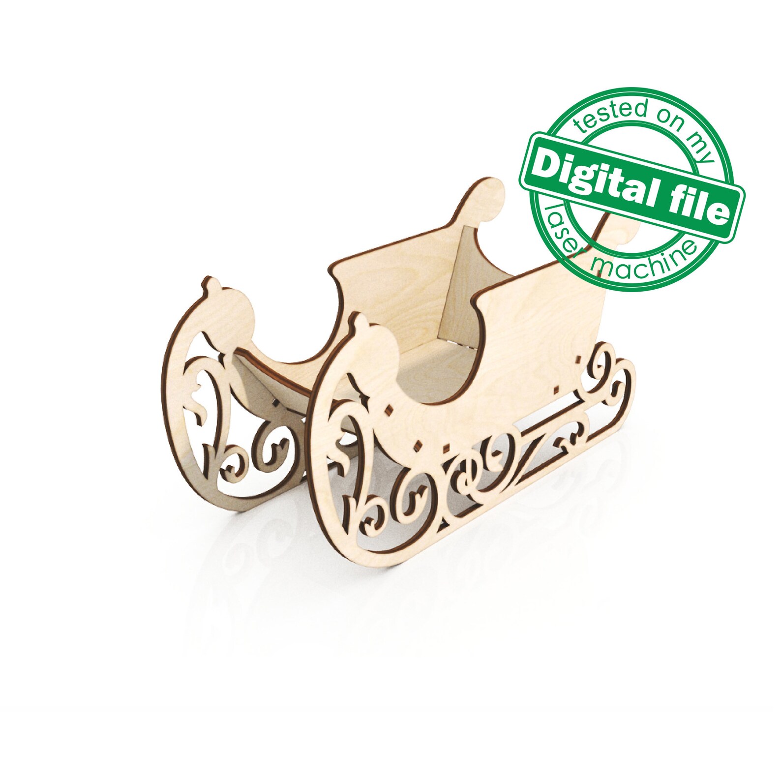 DXF, SVG Files for Laser Sleigh for Decor Inside the House or Outside ...