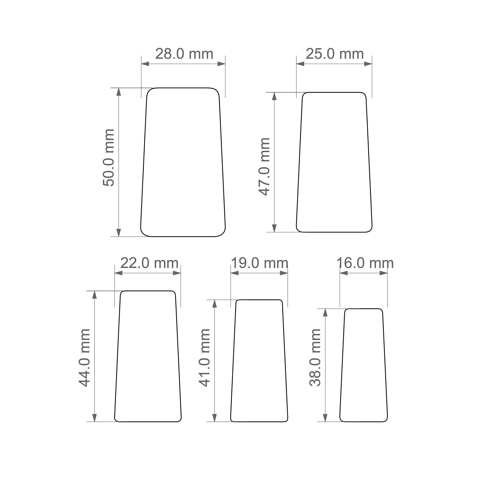 Basic Shapes Trapezoid With Soft Corners 5 Sizes Very Strong - Etsy