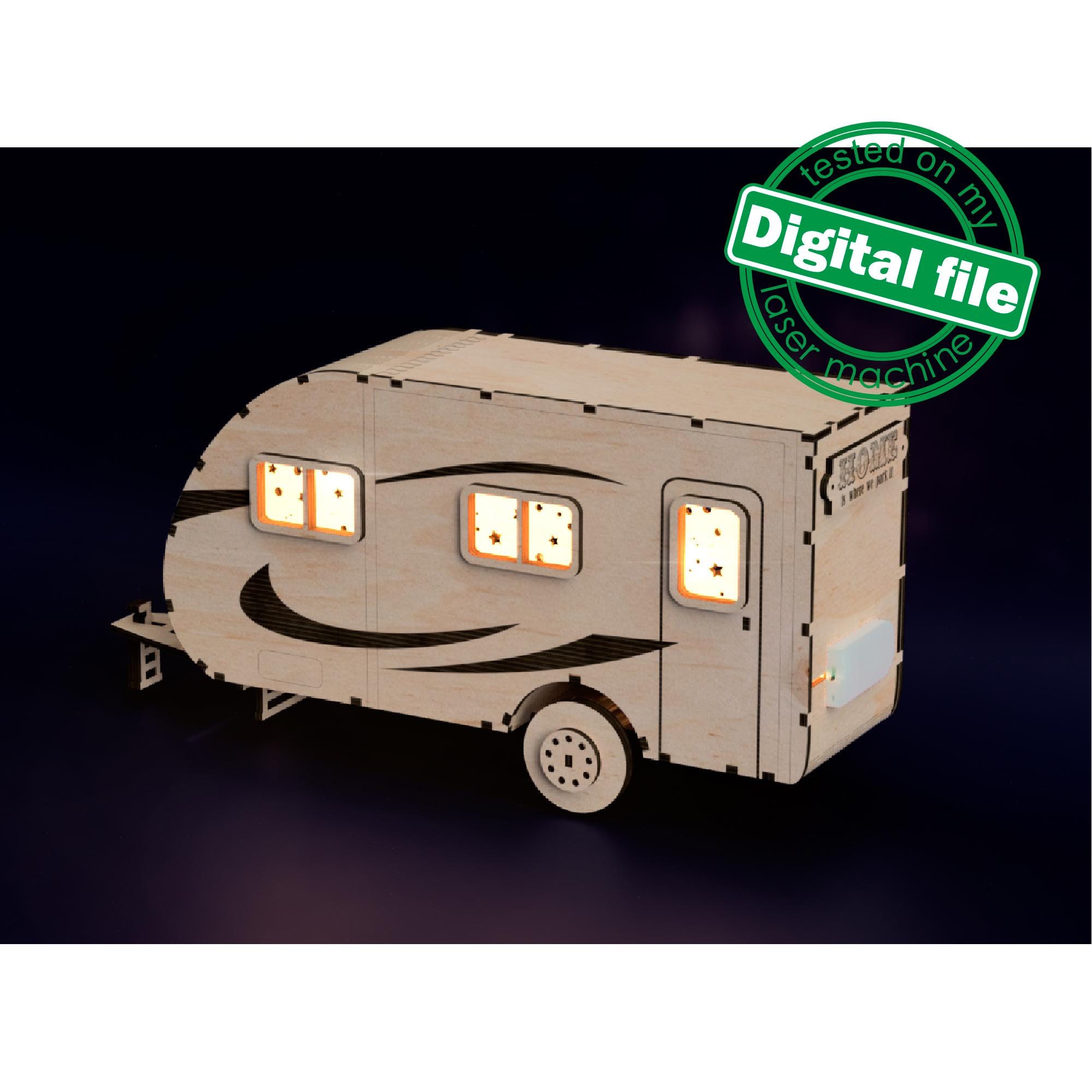 Laser Cut Light Box Travel Trailer: Seasonal Panels SVG DXF (digital ...