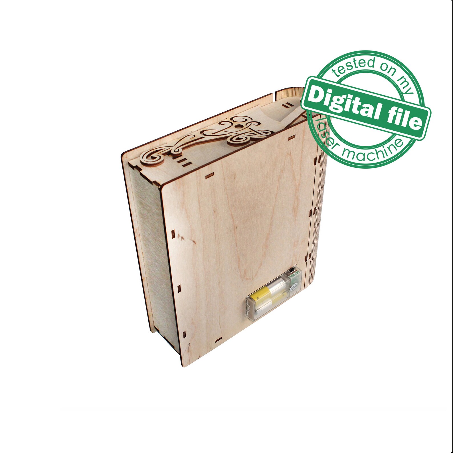 DXF, SVG Files for Laser Light Box Book Wolf and Girl in the Forest ...