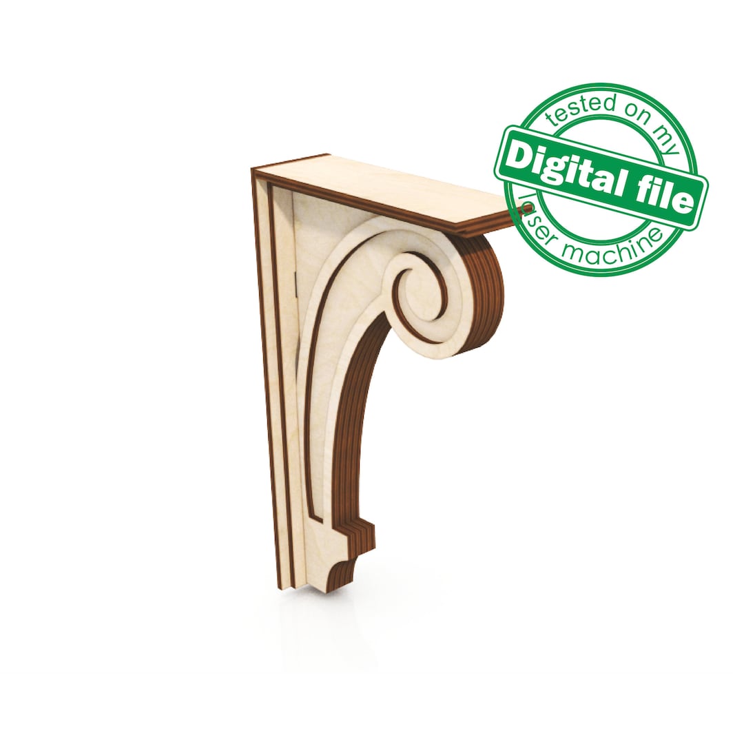 DXF, SVG Files for Laser Decorative Rustic Corbel, Home Decor, Vector ...