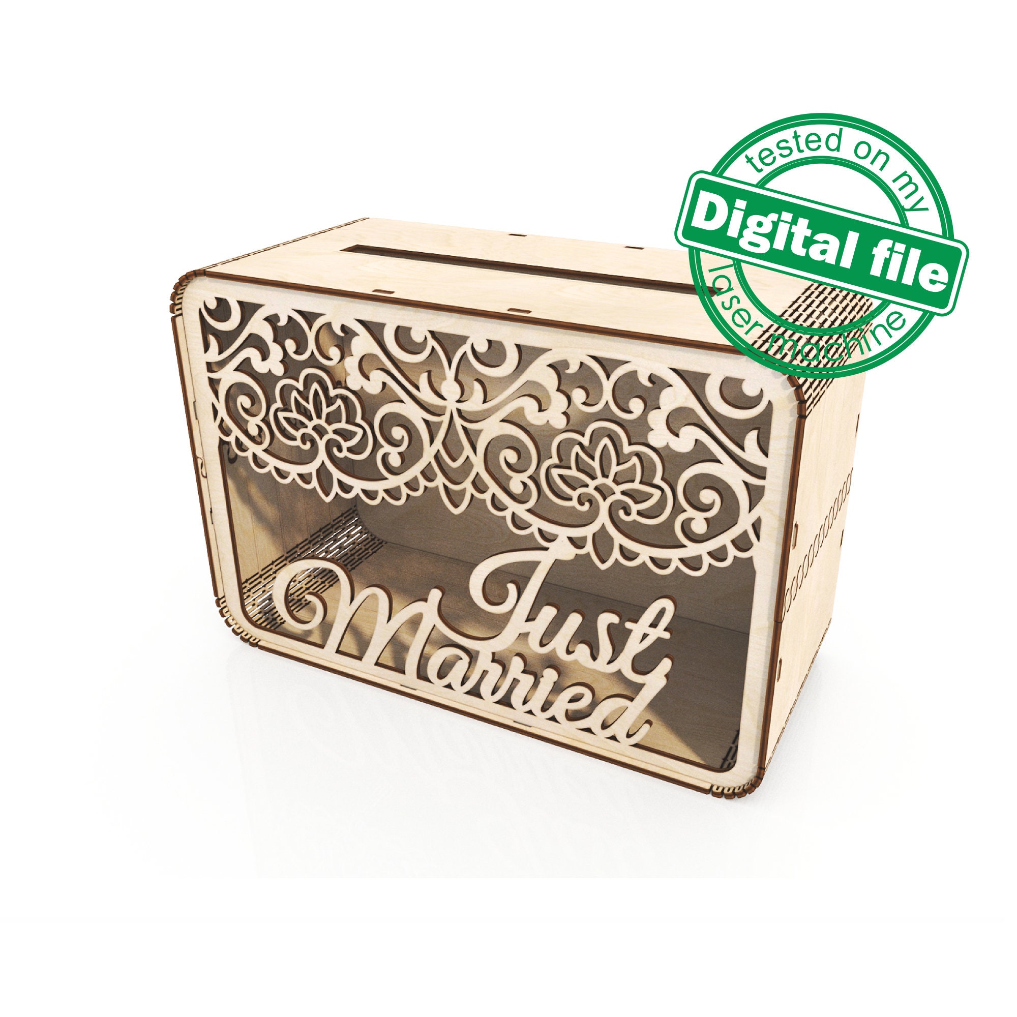 DXF SVG Files for Laser Wedding Card Box Money Box Vector - Etsy Australia