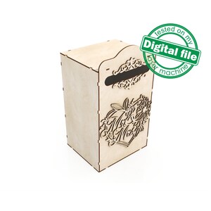 DXF, SVG Files for Laser Wedding Card Box, Money Box, Vector Projects ...