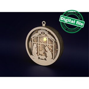 DXF, SVG Files for Laser Light-up Christmas Ornament, Bethlehem Star ...