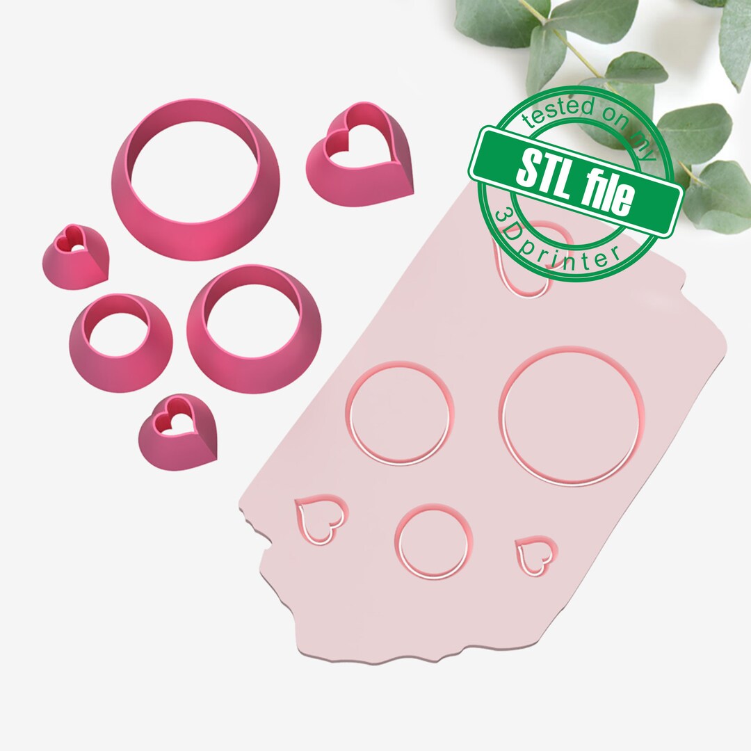 Love Combo 8, Heart, Circle, Digital STL File for 3D Printing, Polymer ...
