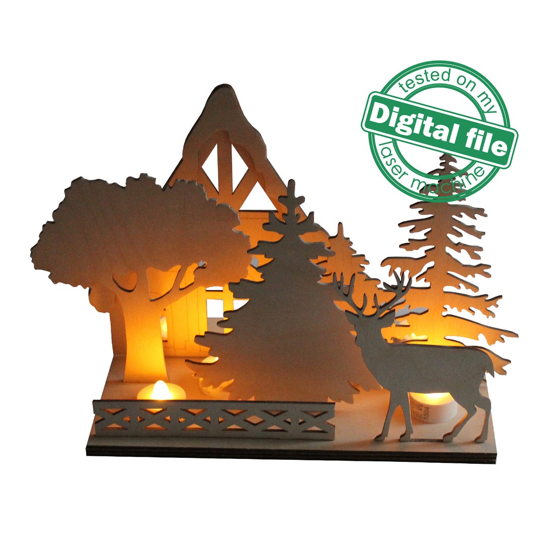 DXF, SVG Files for Laser Tea Candle Holders, Centerpiece, Light-up ...