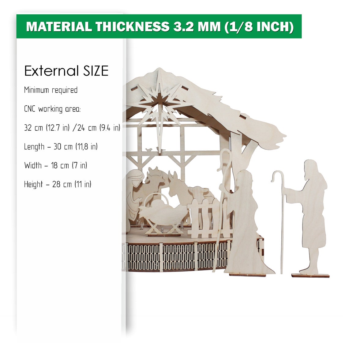 DXF SVG File for Laser Christmas Nativity Scene Set With Led - Etsy