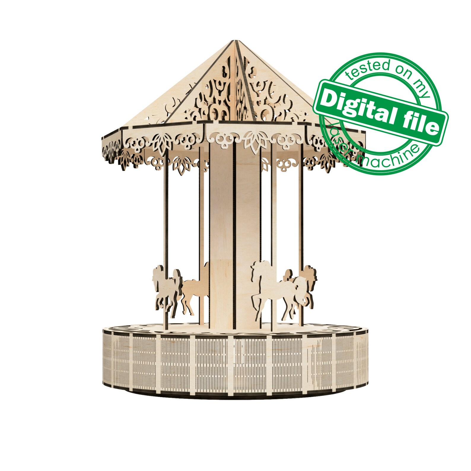 DXF, SVG Files for Laser Candy Bar Stand Carousel Paris, Candy Holder ...