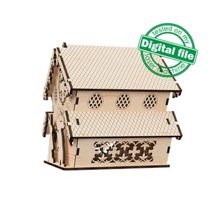 DXF, SVG Files for Laser Easter Bunny Candy House, House With Opening ...