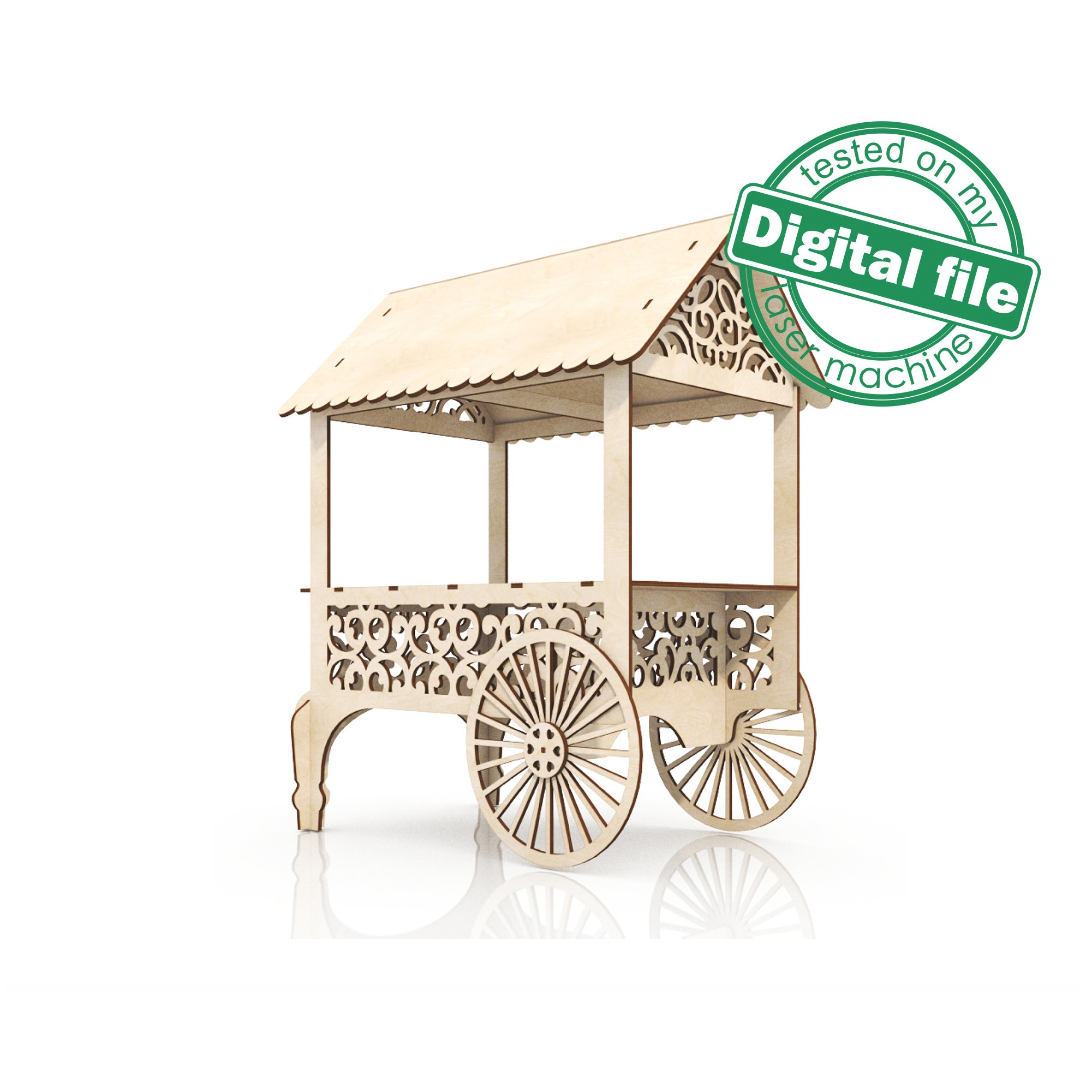 DXF, SVG Files for Laser Candy Cart, Candy Bar Stand, Vector Project ...