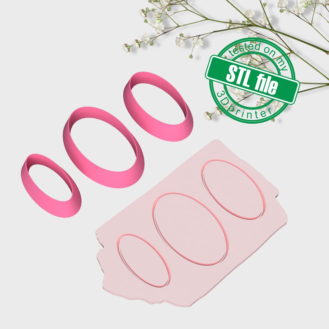 Basic Shapes Oval, 3 Sizes, Digital STL File for 3D Printing, Polymer ...