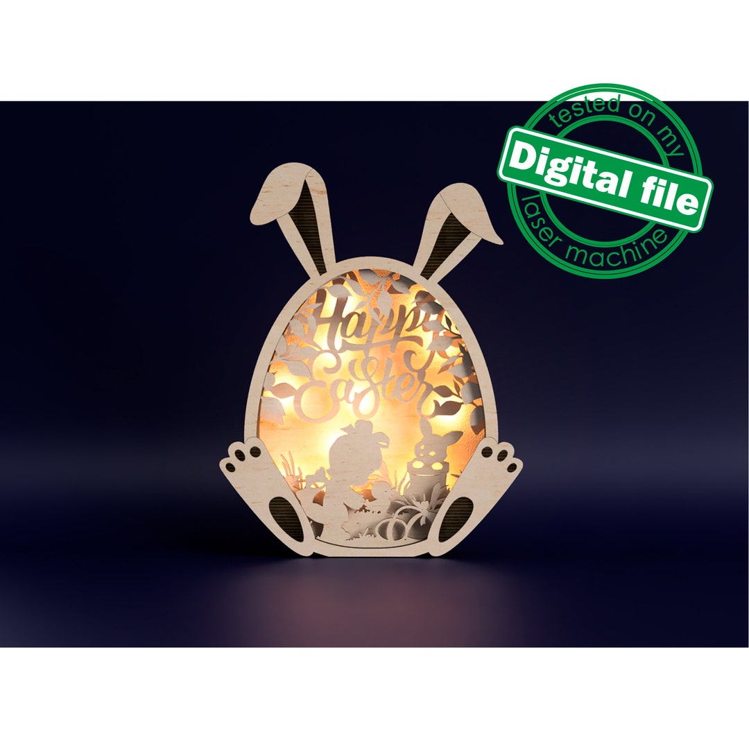 DXF, SVG Files for Laser Light Box Happy Easter, Spring Decor,children ...